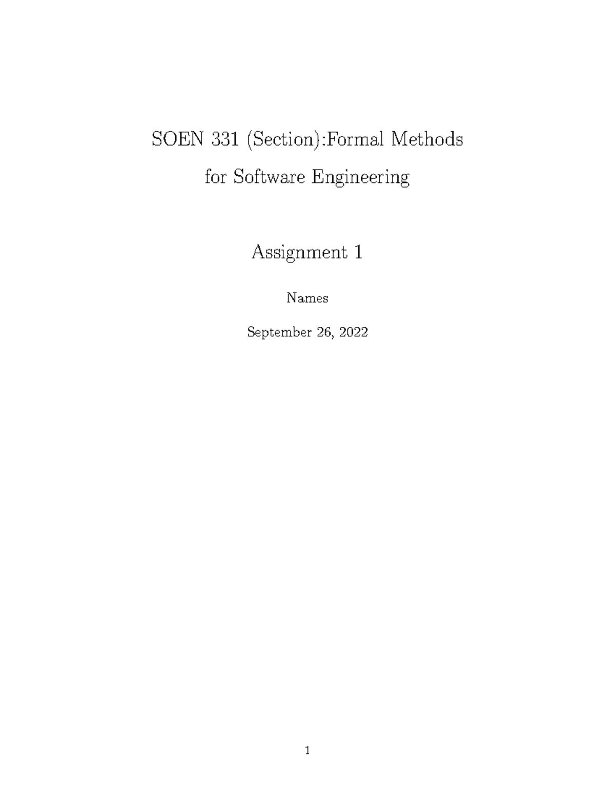 40188880 - SOEN 331 (Section):Formal Methods for Software Engineering ...