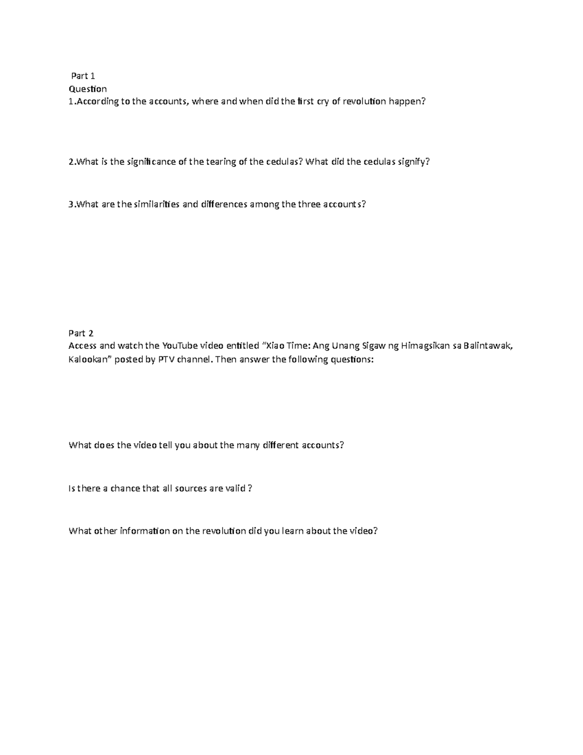 First Cry Account Analysis - Part 1 Question 1 to the accounts, where ...