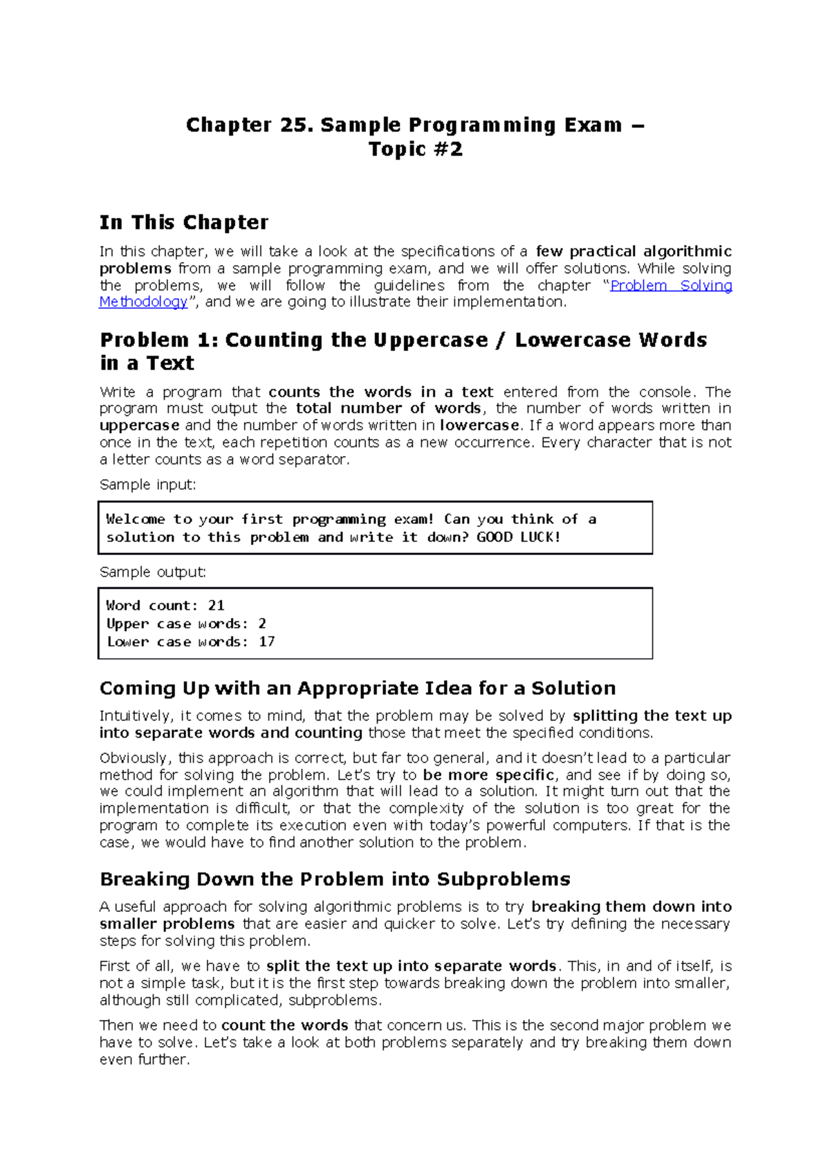 Ch25 Sample Programming Exam-2 - Chapter 25. Sample Programming Exam – Topic In This Chapter In ...
