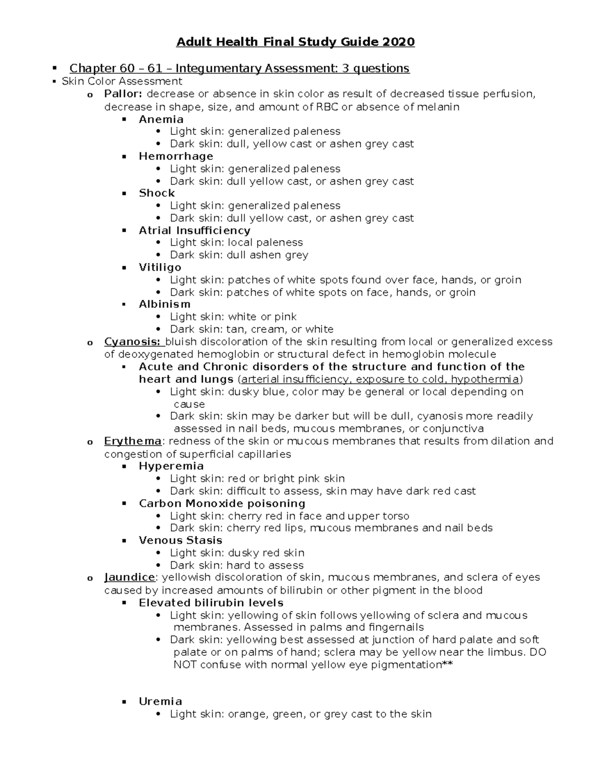 Adult Health Final Study Guide 2020[1425] - Adult Health Final Study ...