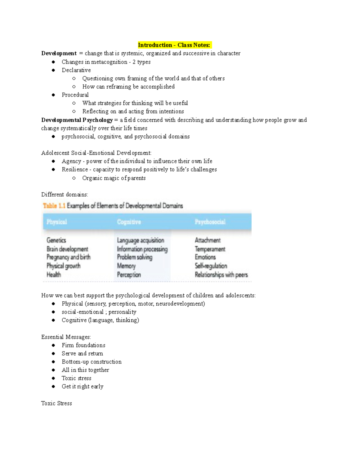 Introduction to Developmental Psychoogy History and Theory Notes ...