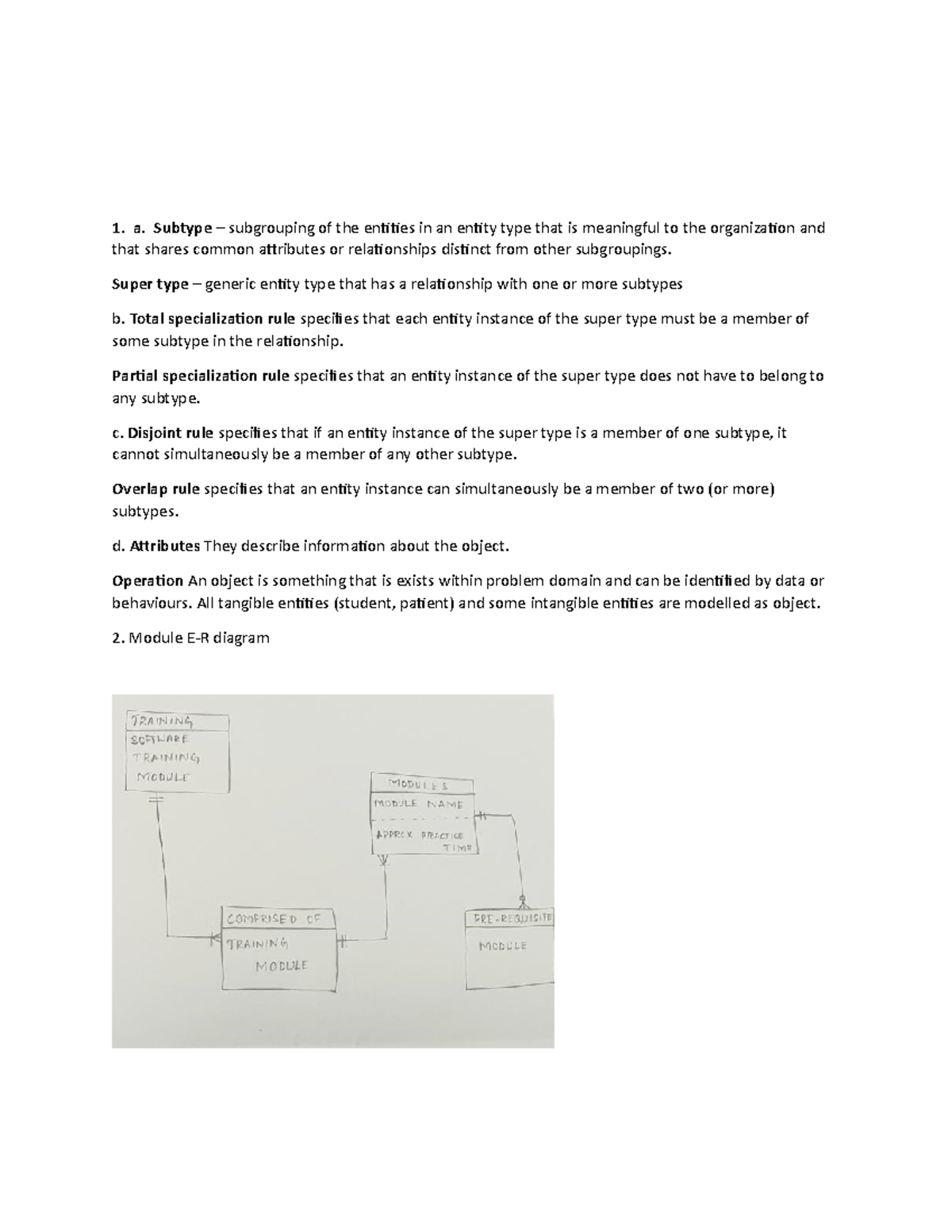 SAAD Prac5 - Practice 5 - a. Subtype – subgrouping of the entities in ...