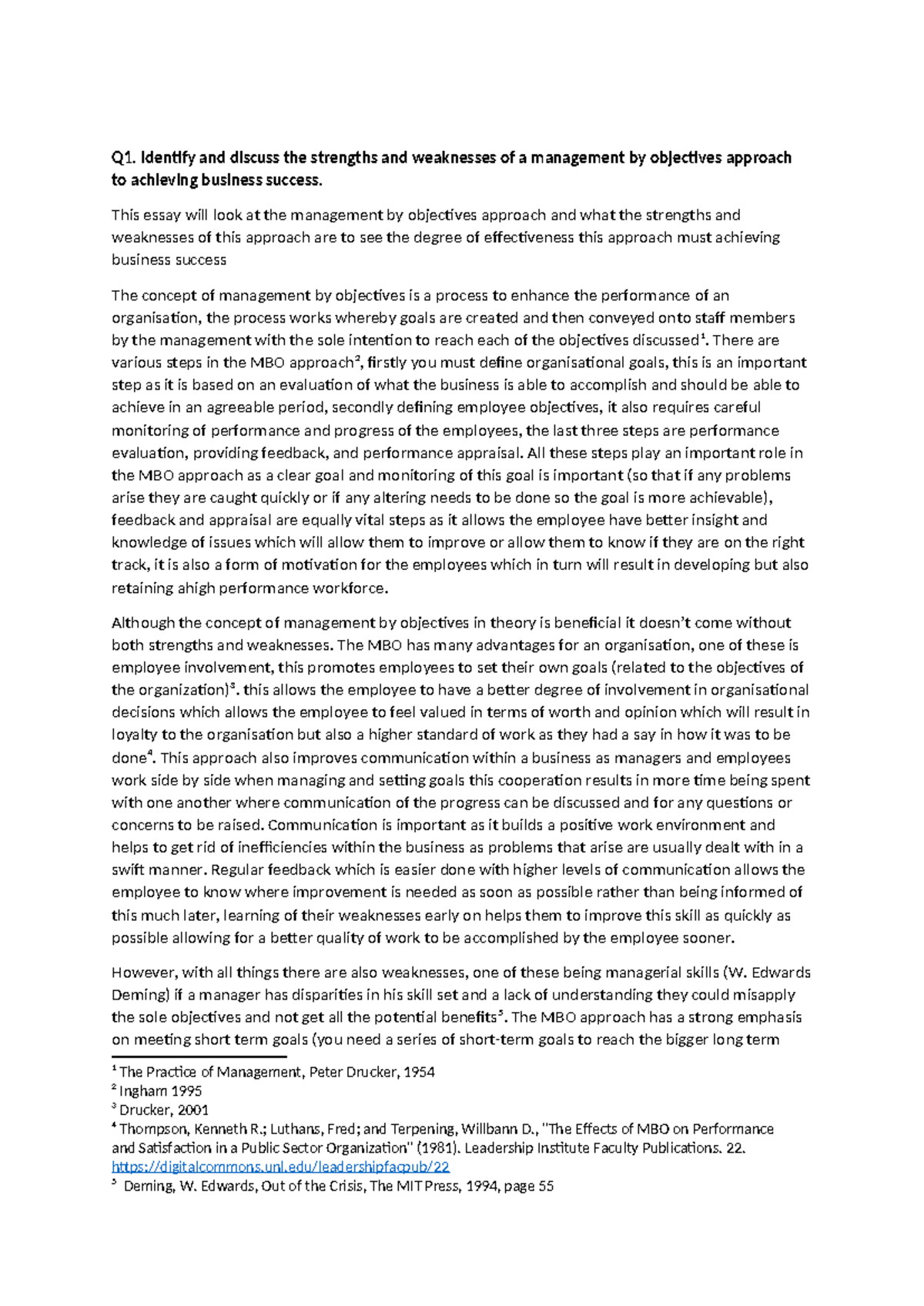 Business 22 - essay questions - Q1. Identify and discuss the strengths ...