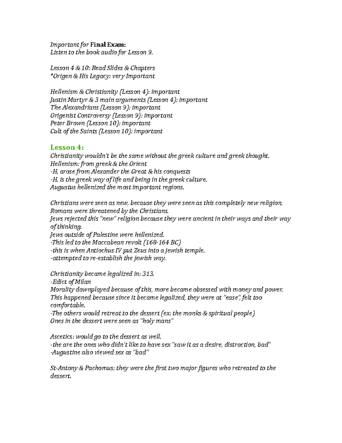 Exam June 2017, answers - Important for Final Exam: Listen to the book ...