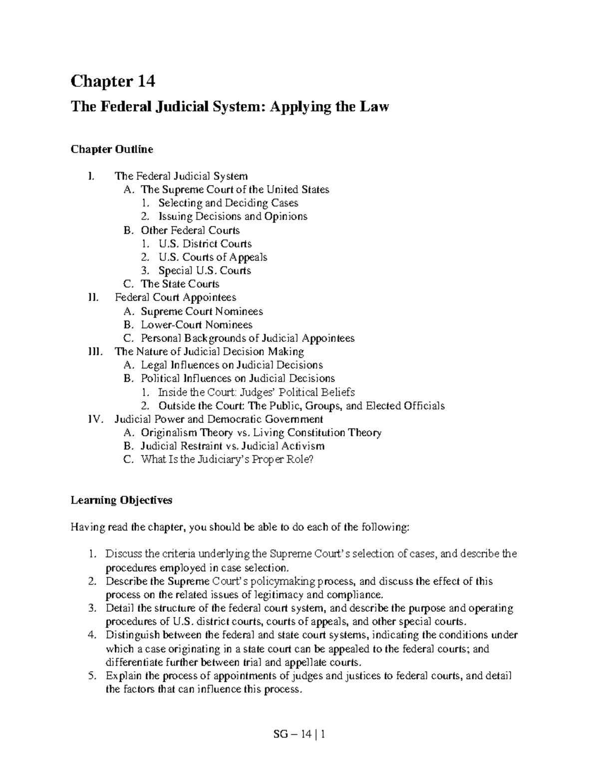 Chapter 14 - Applying the law in the federal judicial system - Chapter ...