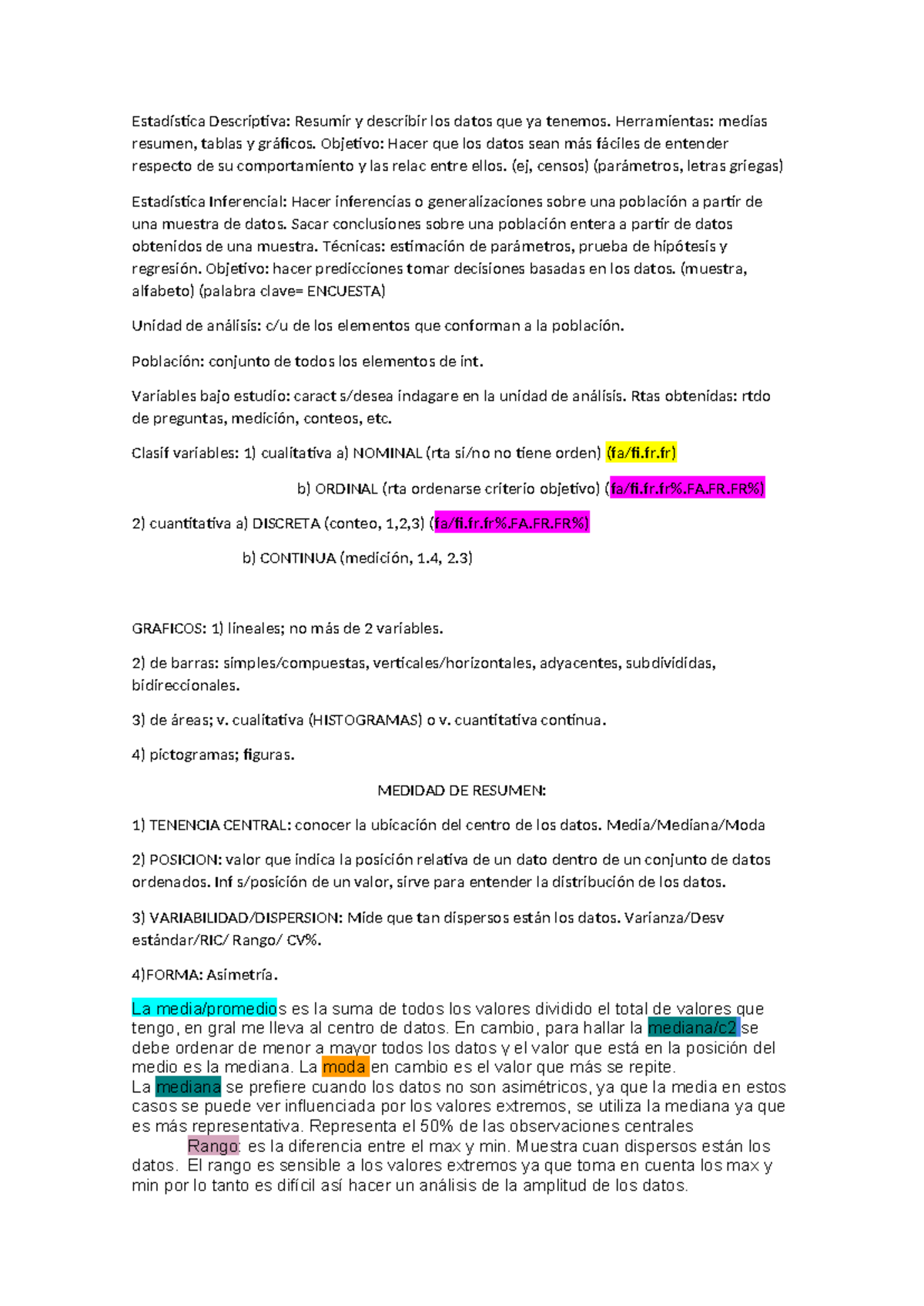 Estadistica evall - Estadística Descriptiva: Resumir y describir los ...