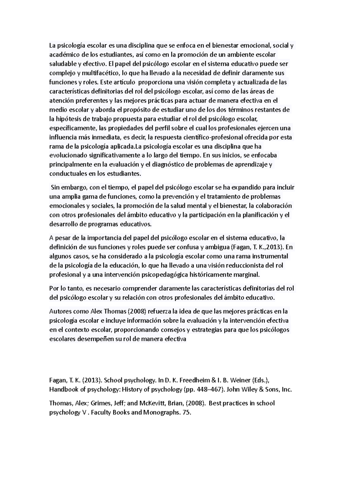 Tt - JNJO LJKOKOP KJOJ KNKP - La psicología escolar es una disciplina ...