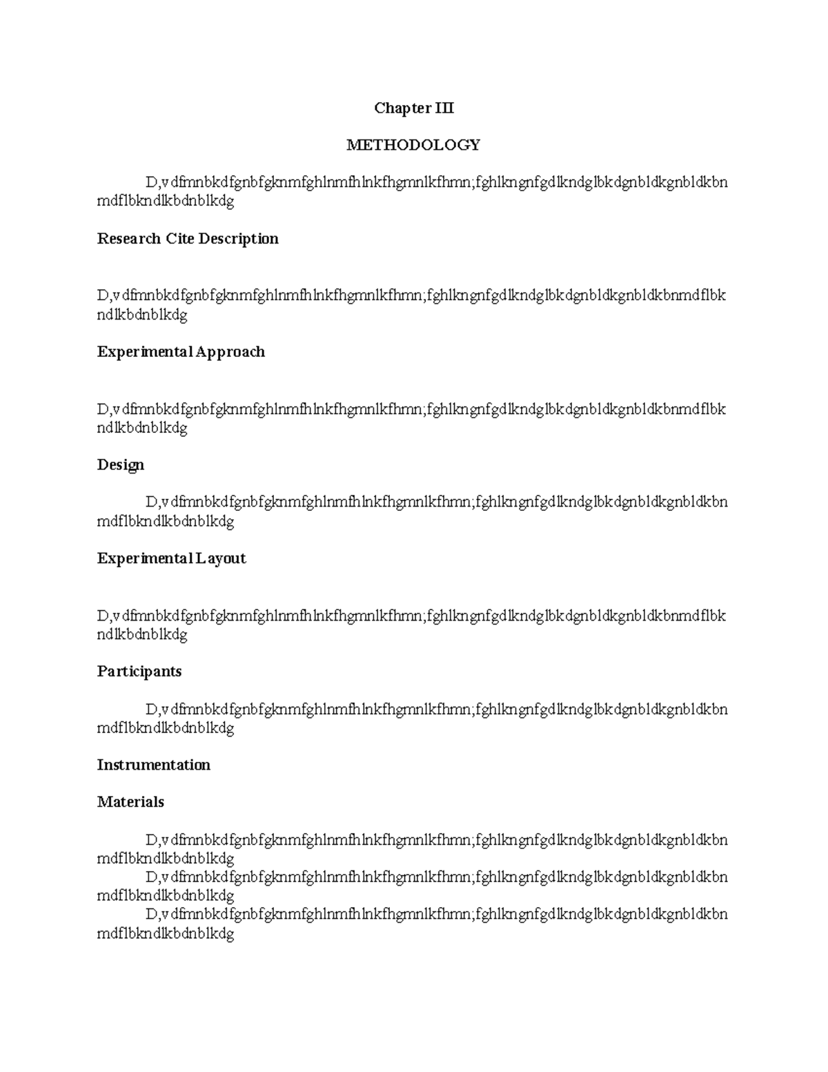 Chapter III Sample - Chapter III METHODOLOGY - Studocu