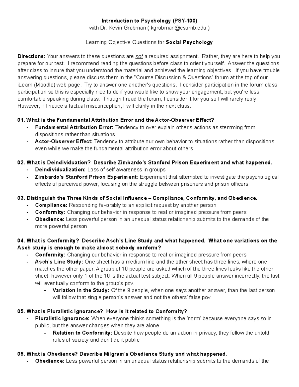 21 Social Psychology - Lecture notes 21 - Introduction to Psychology ...