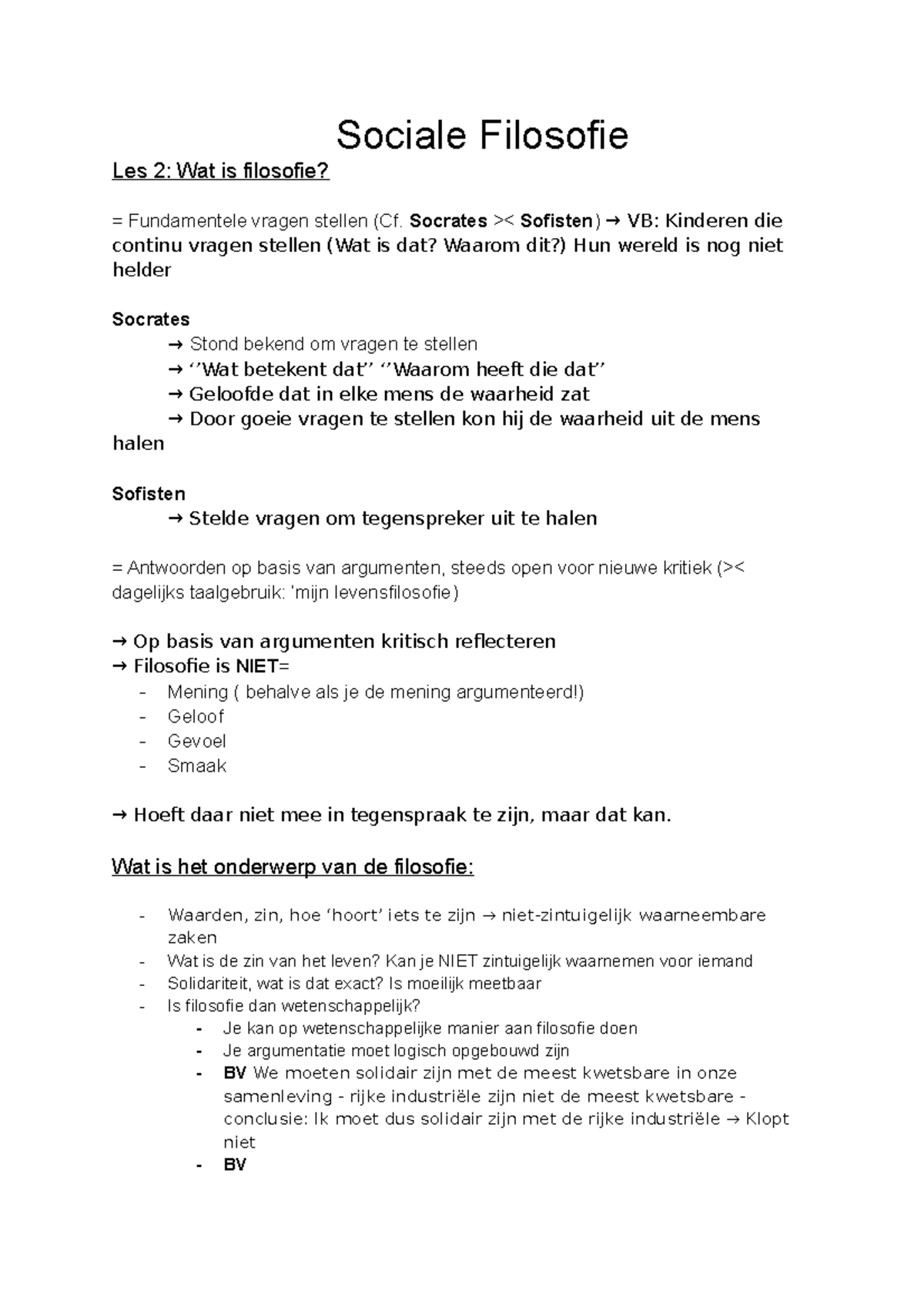 Sociale Filosofie - Socrates Sofisten) VB: Kinderen die continu vragen ...
