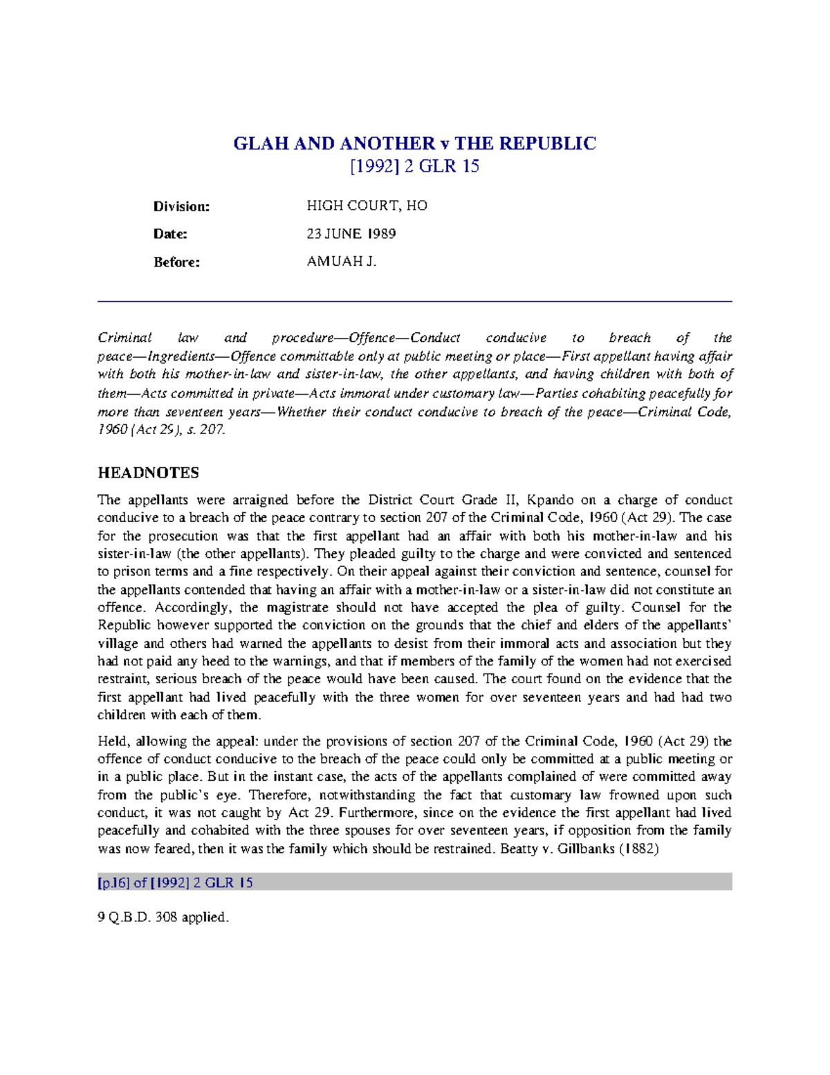 GLAH AND Another v THE Republic - GLAH AND ANOTHER v THE REPUBLIC [1992 ...