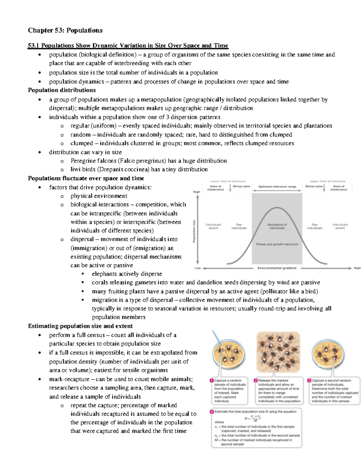 Ch 53 Notes - Biol 106 Fall 2022; Baker / Coleman - Chapter 53 ...