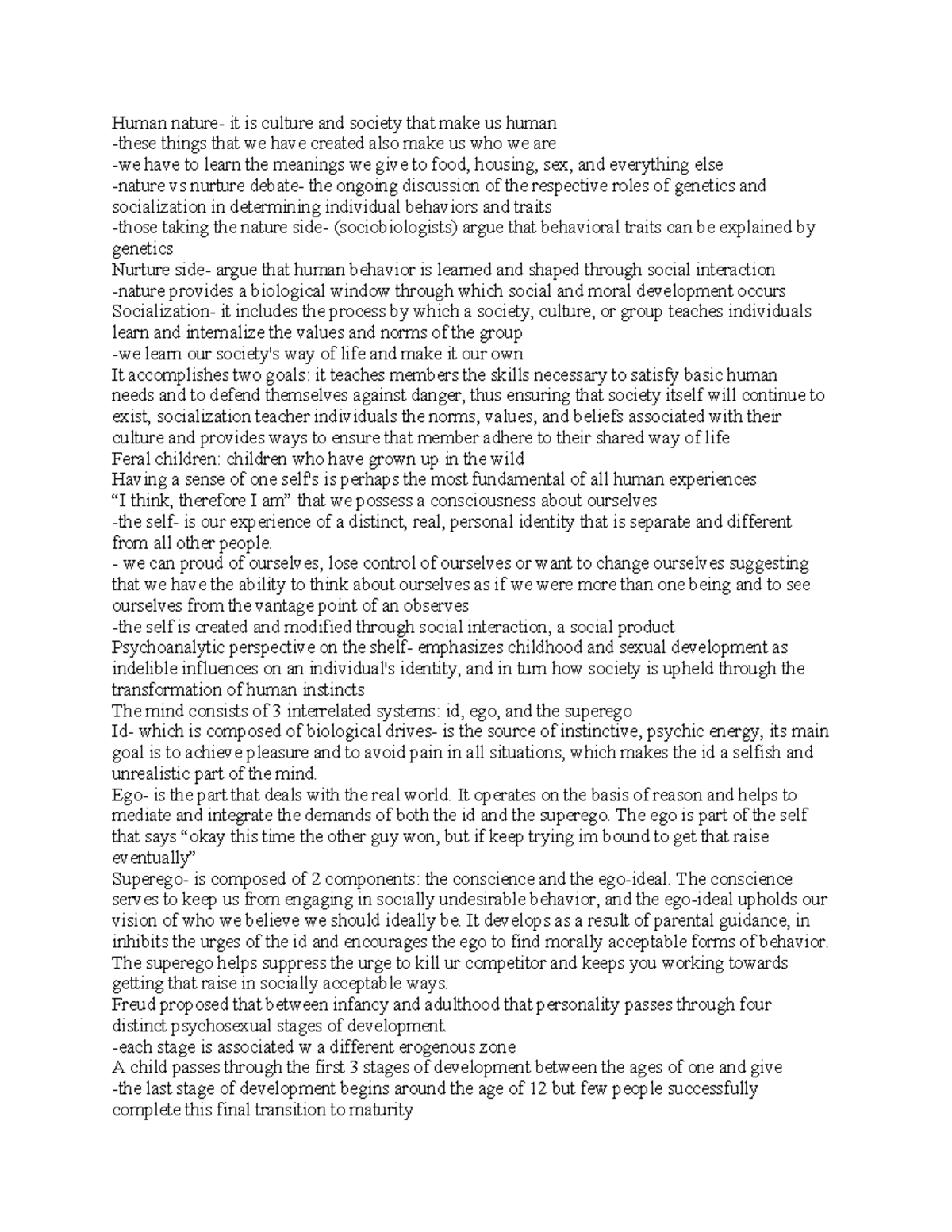 Chapter 4 notes - The Real World: an Introduction to Sociology - Human ...