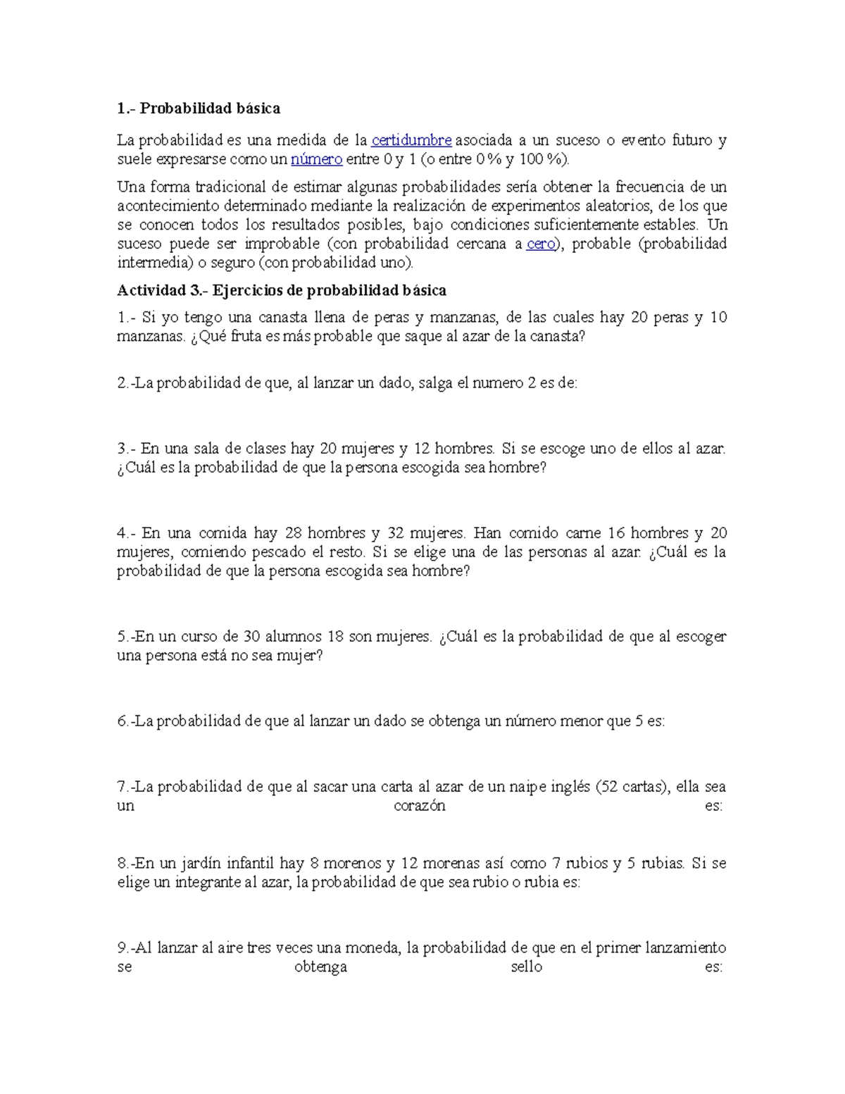 Probabilidad Basica - 1.- Probabilidad básica - Studocu