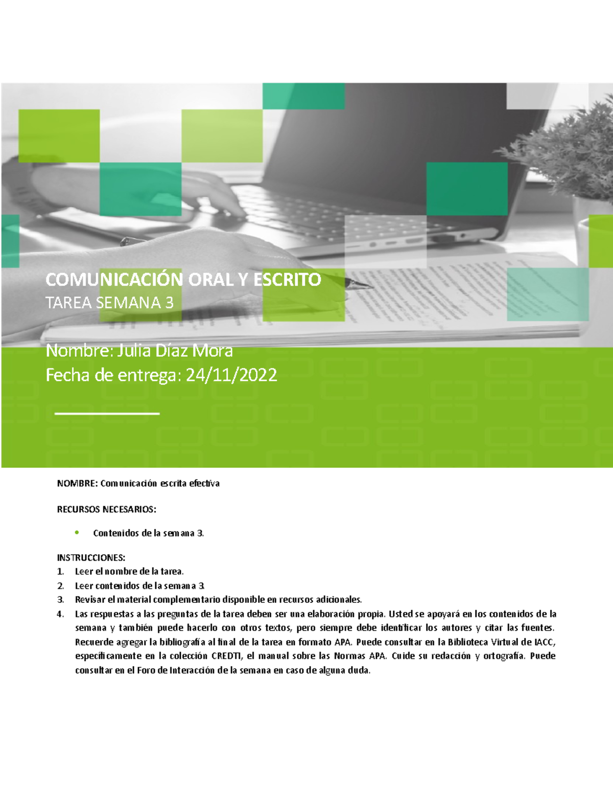 Comunicacion oral y escrita-Julia - COMUNICACIÓN ORAL Y ESCRITO TAREA ...