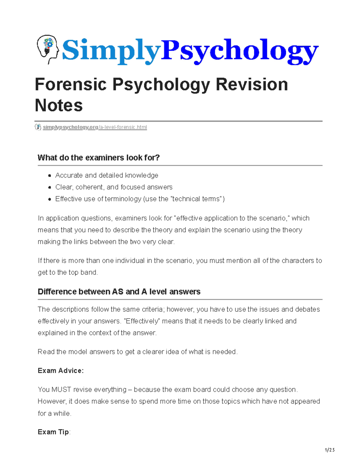 Simplypsychology.org-Forensic Psychology Revision Notes - Forensic ...