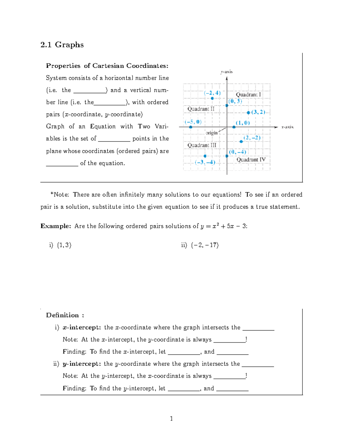 Chapter-2-Notes - Chapter-2-Notes - 2 Graphs Properties of Cartesian ...