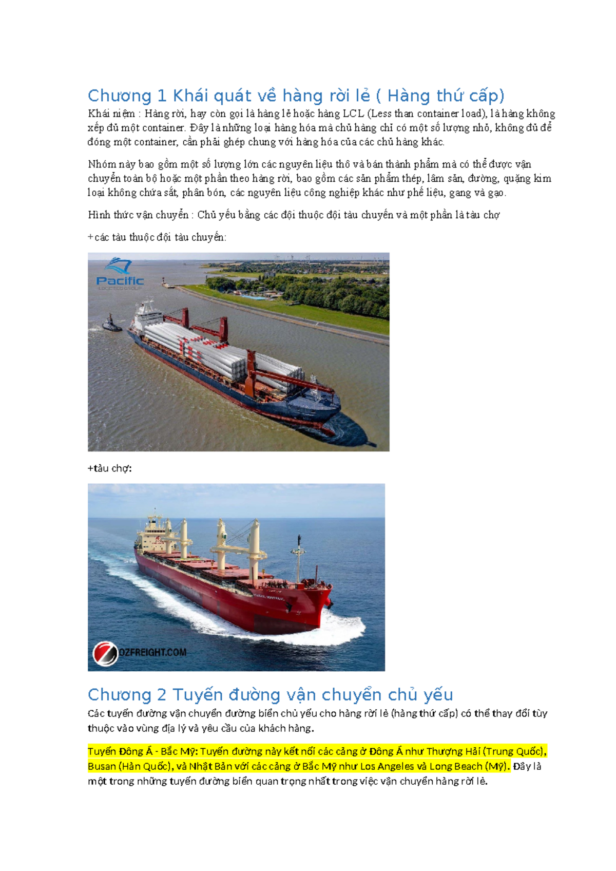 Chương 1 Khái quát về hàng rời lẻ - Chương 1 Khái quát về hàng rời lẻ ...