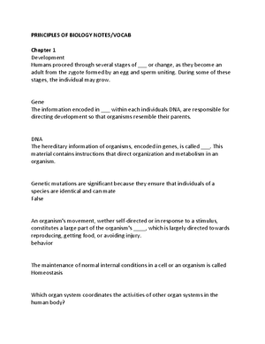 Principles OF Biology final review - PRINCIPLES OF BIOLOGY, FINAL ...