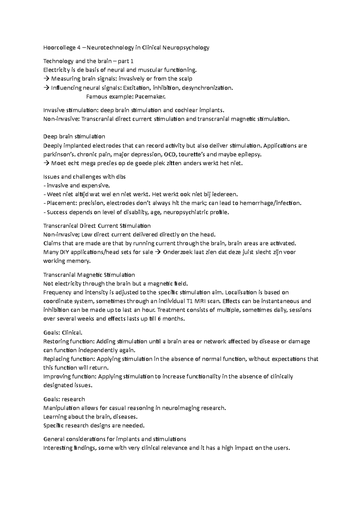 Hoorcollege 4 -Neurotechnology in Clinical Neuropsychology ...