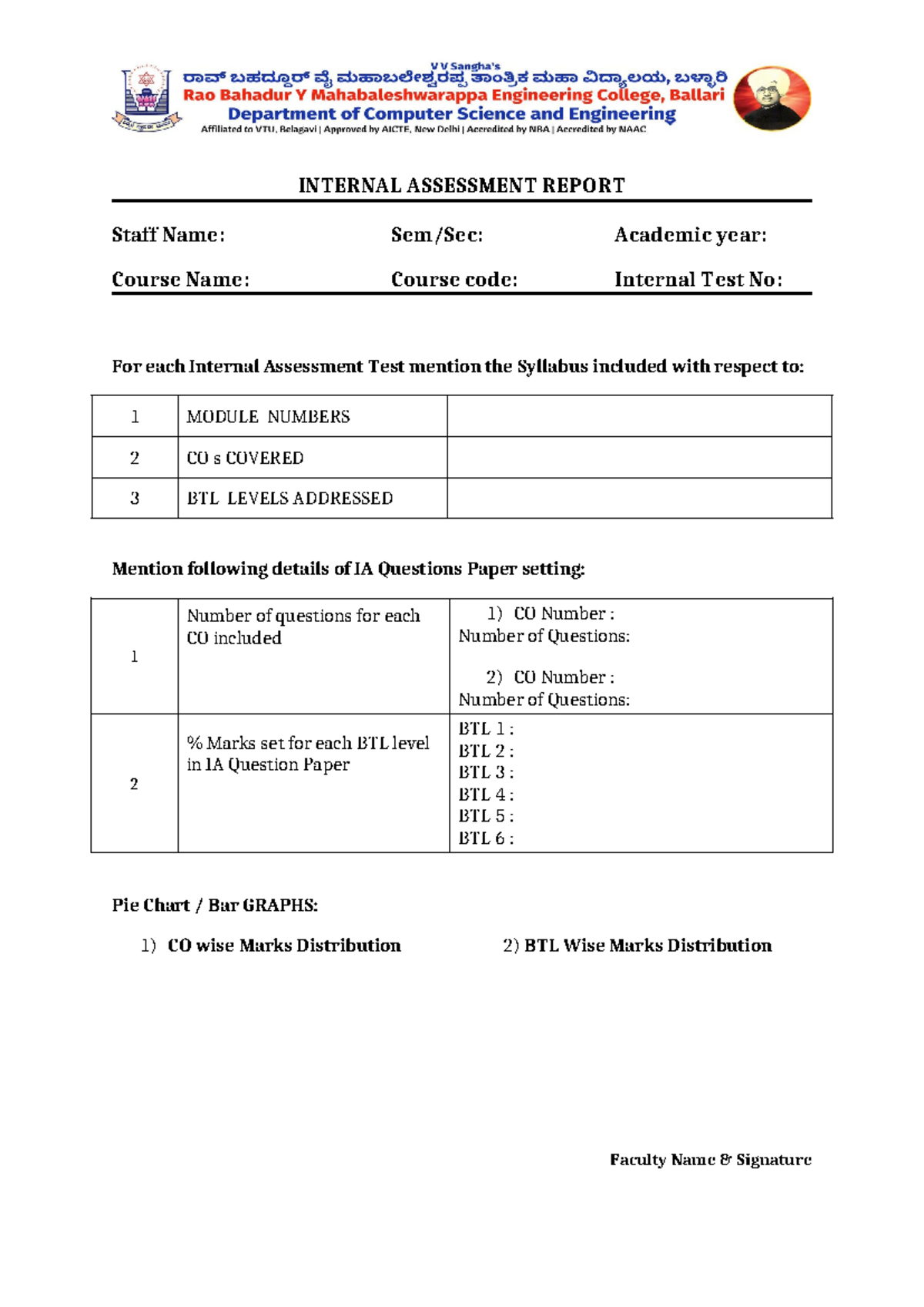 General Guidelines for Faculty-1 - INTERNAL ASSESSMENT REPORT Staff ...