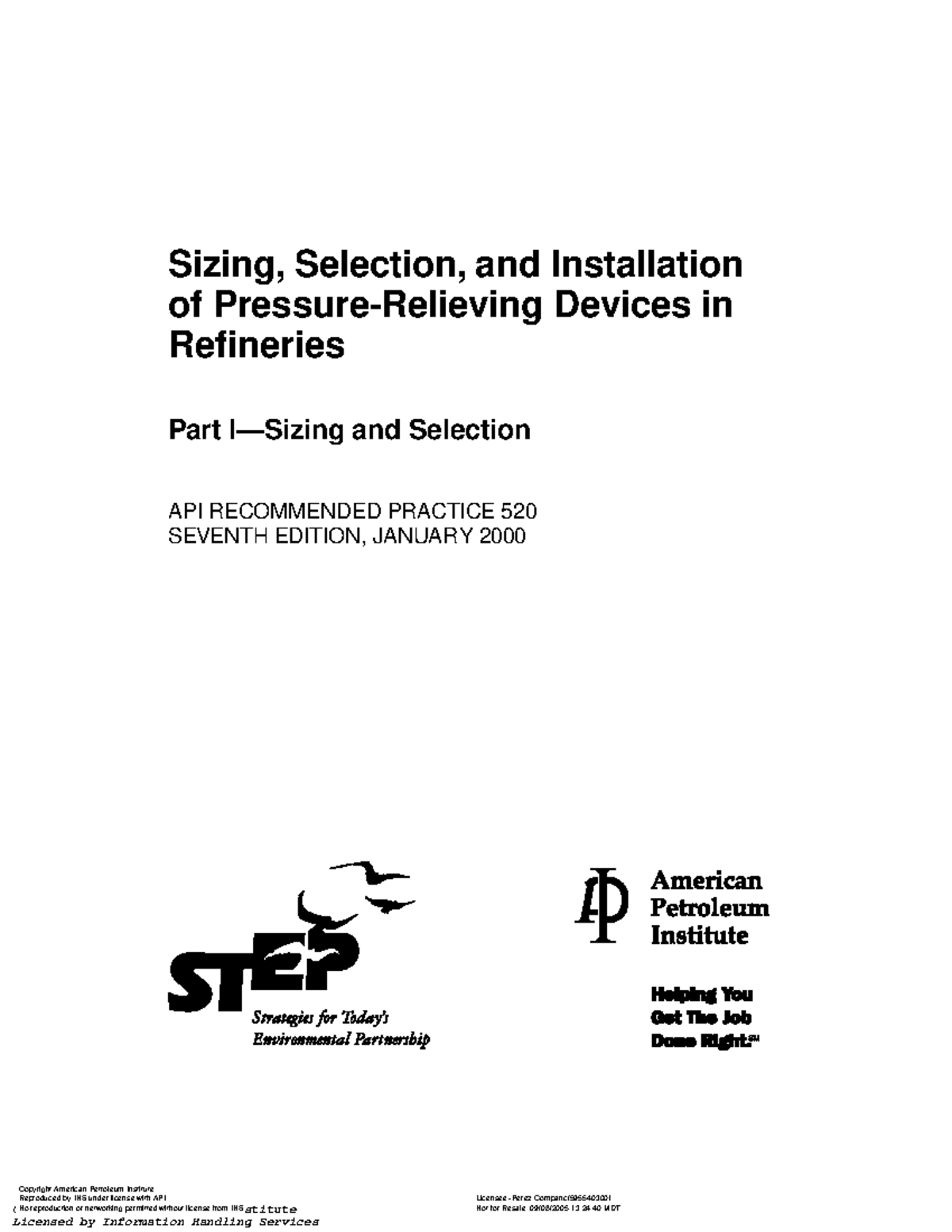 Api rp 520 1 - ntah la labu - Sizing, Selection, and Installation of ...