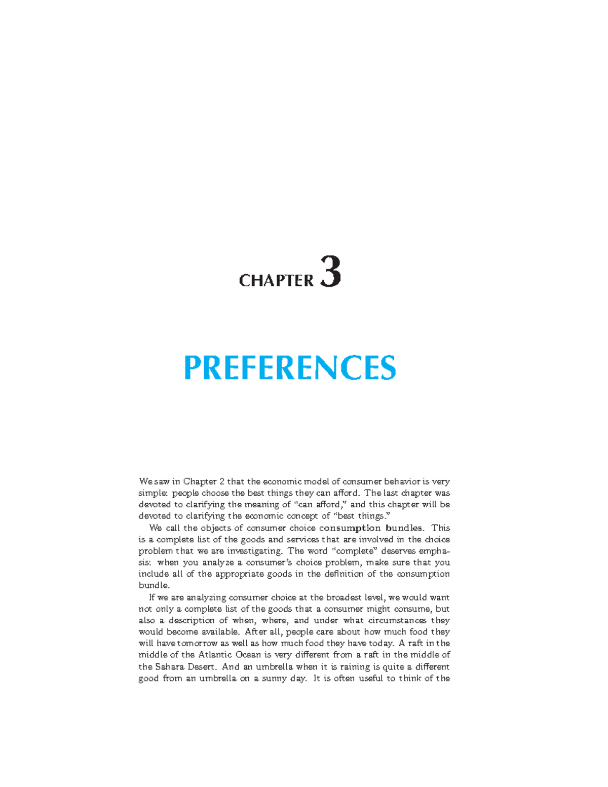 Chap 3 - yes - CHAPTER 3 PREFERENCES We saw in Chapter 2 that the economic model of consumer ...