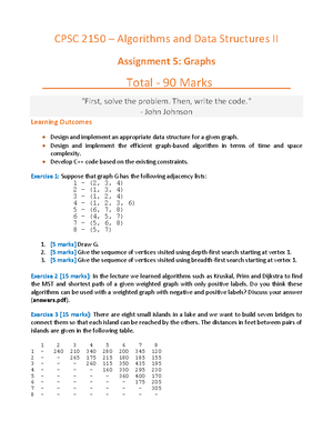 Assignment 2 - CPSC 2150 Assignment 2 [80 Marks] Learning Outcomes • Design and solve problem ...