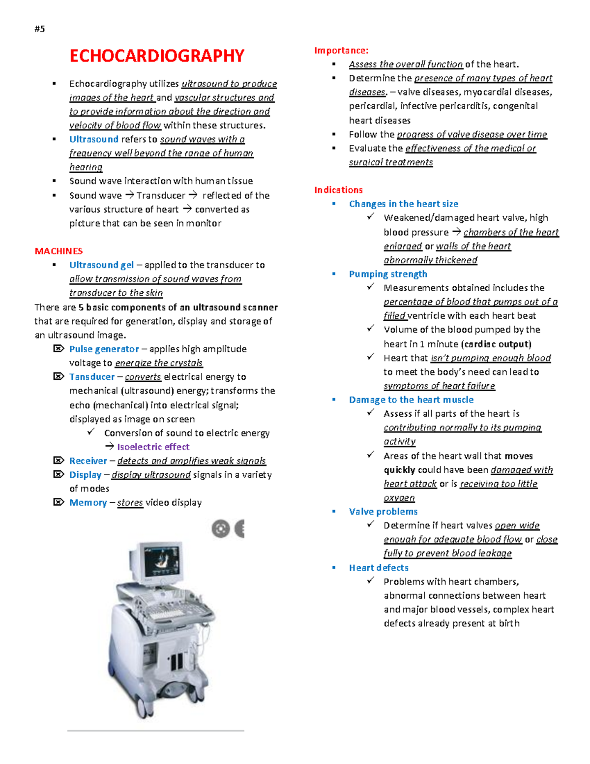LAB5 - Echocardiography - ECHOCARDIOGRAPHY Echocardiography utilizes ...