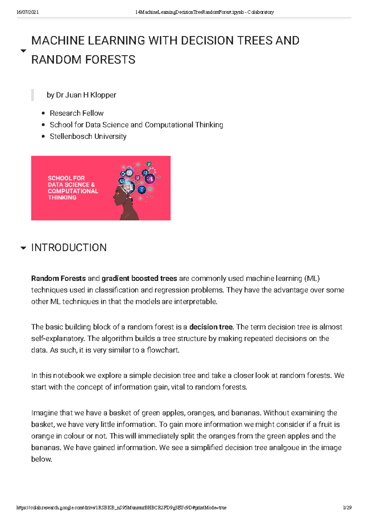14machine Learning Decision Tree Random Forestipynb Colaboratory Machine Learning With