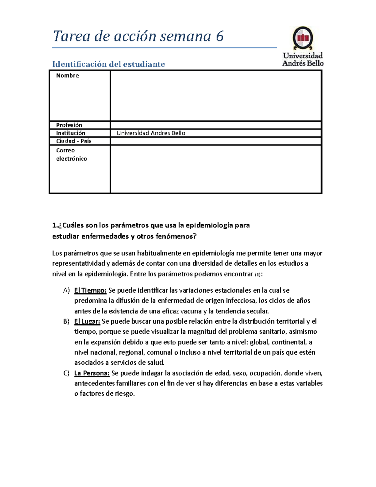 Semana 6, Modulo 2, Salud Publica II - Universidad Andrés Bello - Studocu