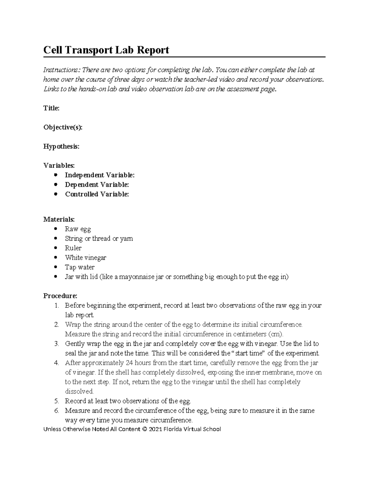 02 04 cell transport lab report - Cell Transport Lab Report ...