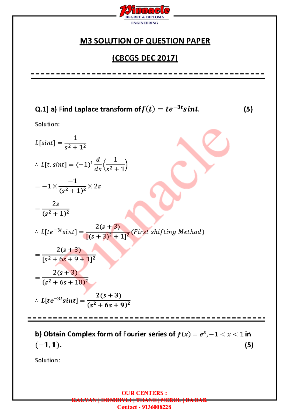 SE- Mechanical SEM3 M3- Cbcgs DEC17 Solution - M3 SOLUTION OF QUESTION ...