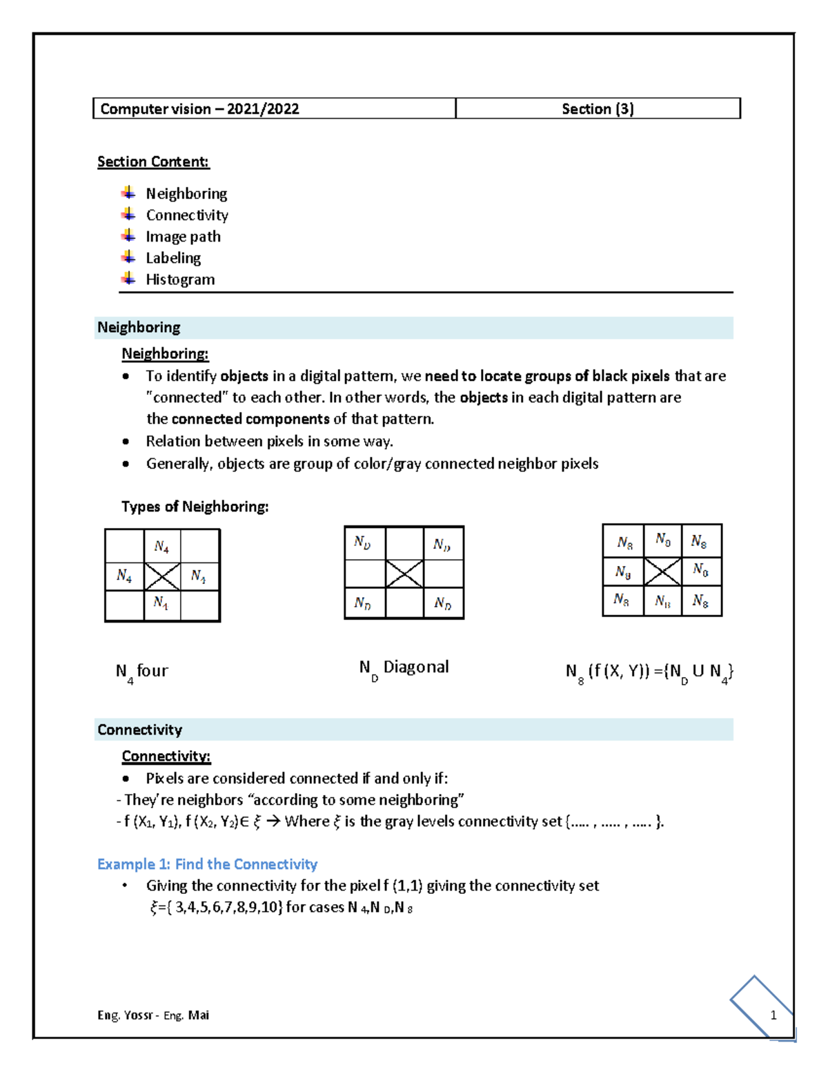 Computer Vision Section (3)-4CS - Computer vision – 2021/2022 Section ...