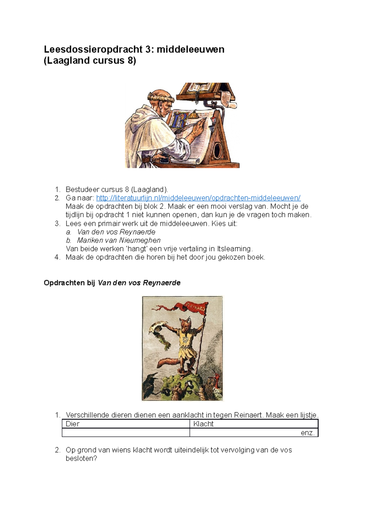 Vreselijk wicht - Leesdossier opdracht 2 middeleeuwen ...