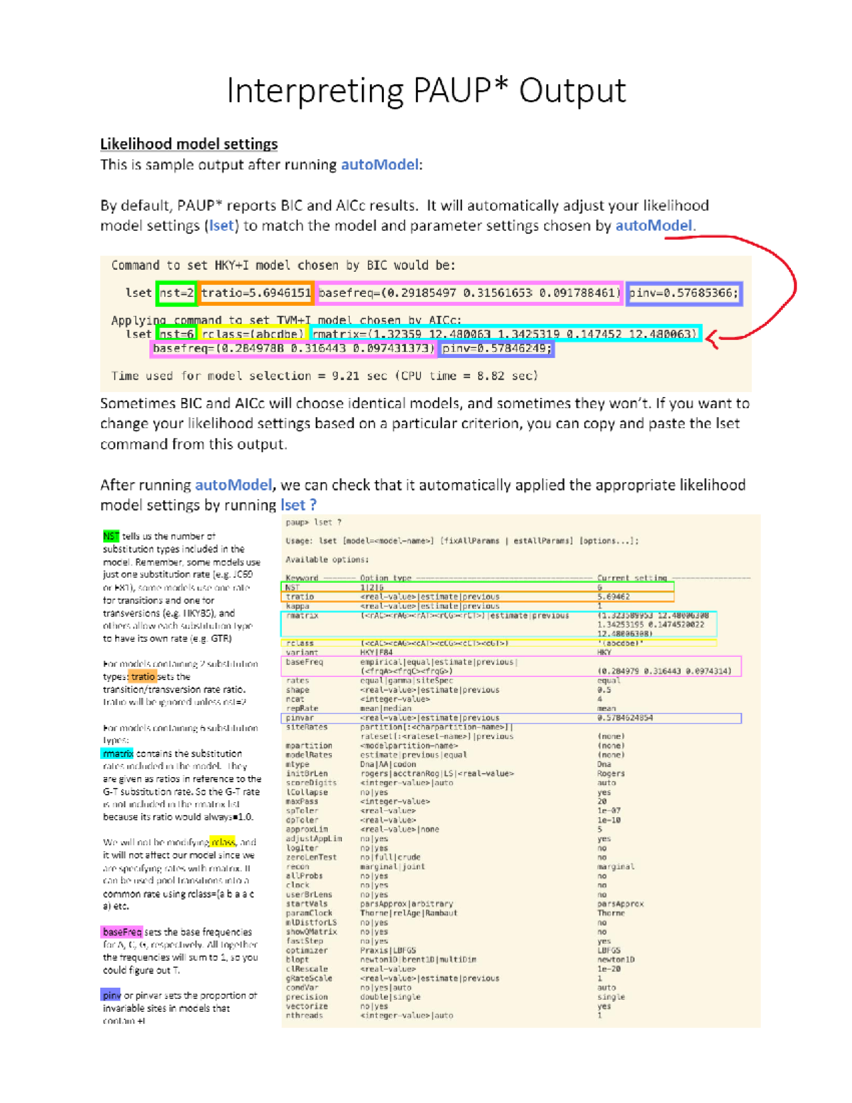 Interpreting PAUP output - BIOL 3040 - Studocu