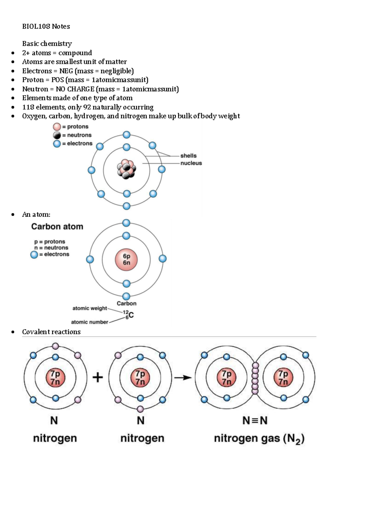 Revision Notes Human Biology (BIOL108): Complete - BIOL108 Notes Basic ...