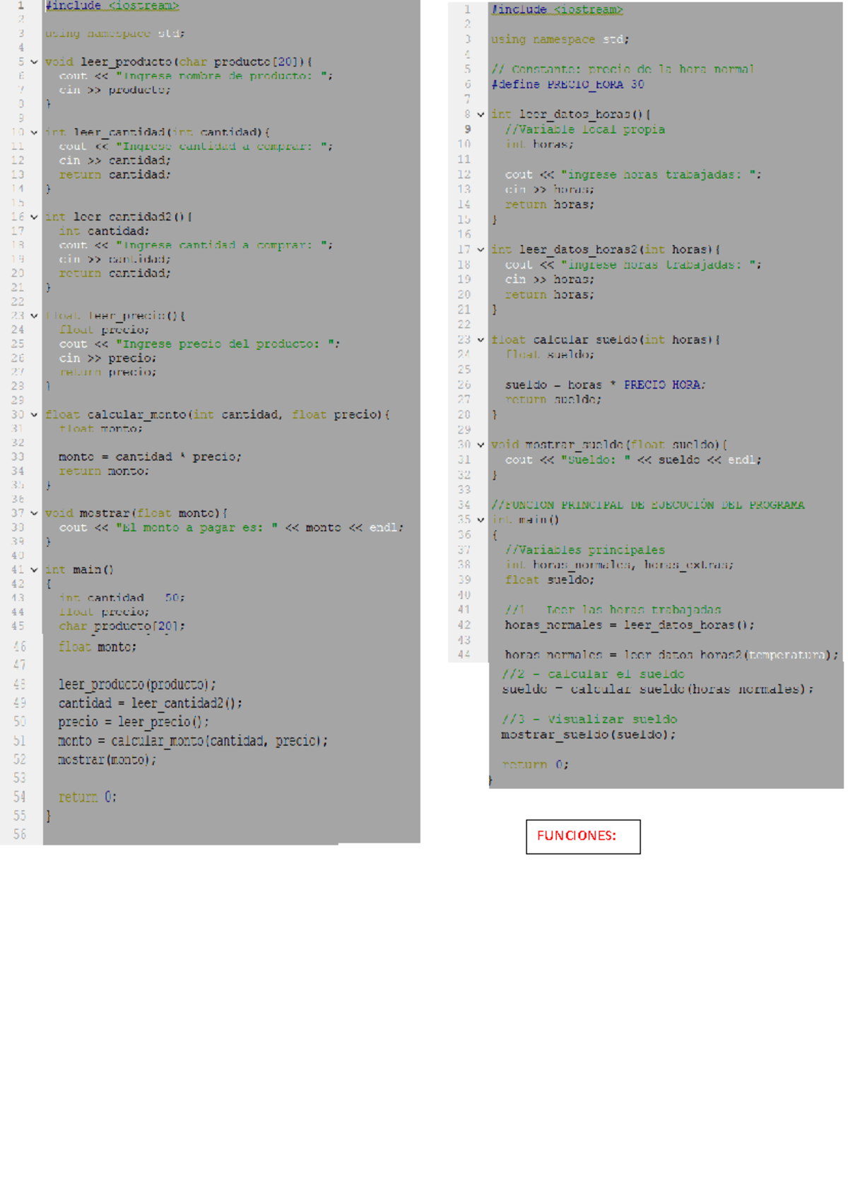 C++ merged - FUNCIONES: PARAMETROS #include using namespace std ...