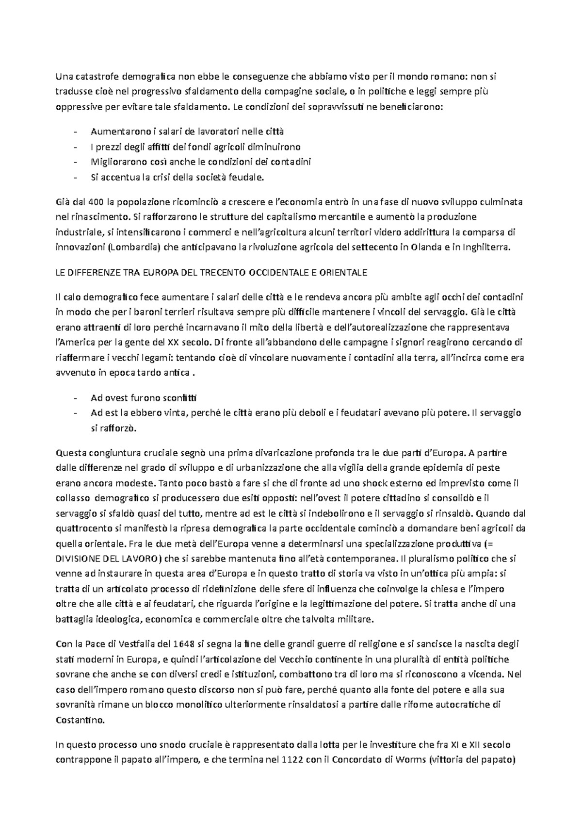 Ascesa e declino - appunti integrativi di libro e lezioni - Una ...