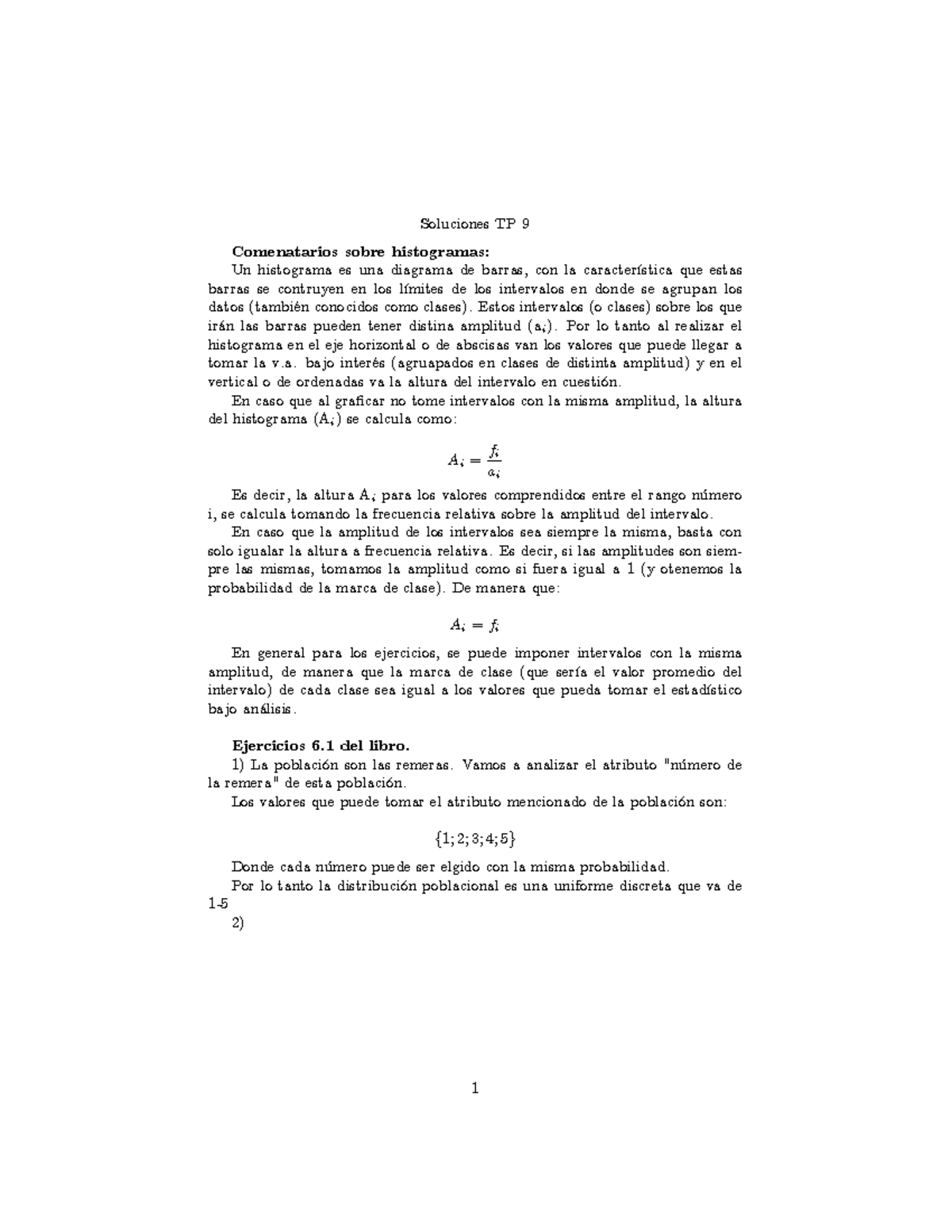 Tp 8 resuelto - Notes - Soluciones TP 9 Comenatarios sobre histogramas ...
