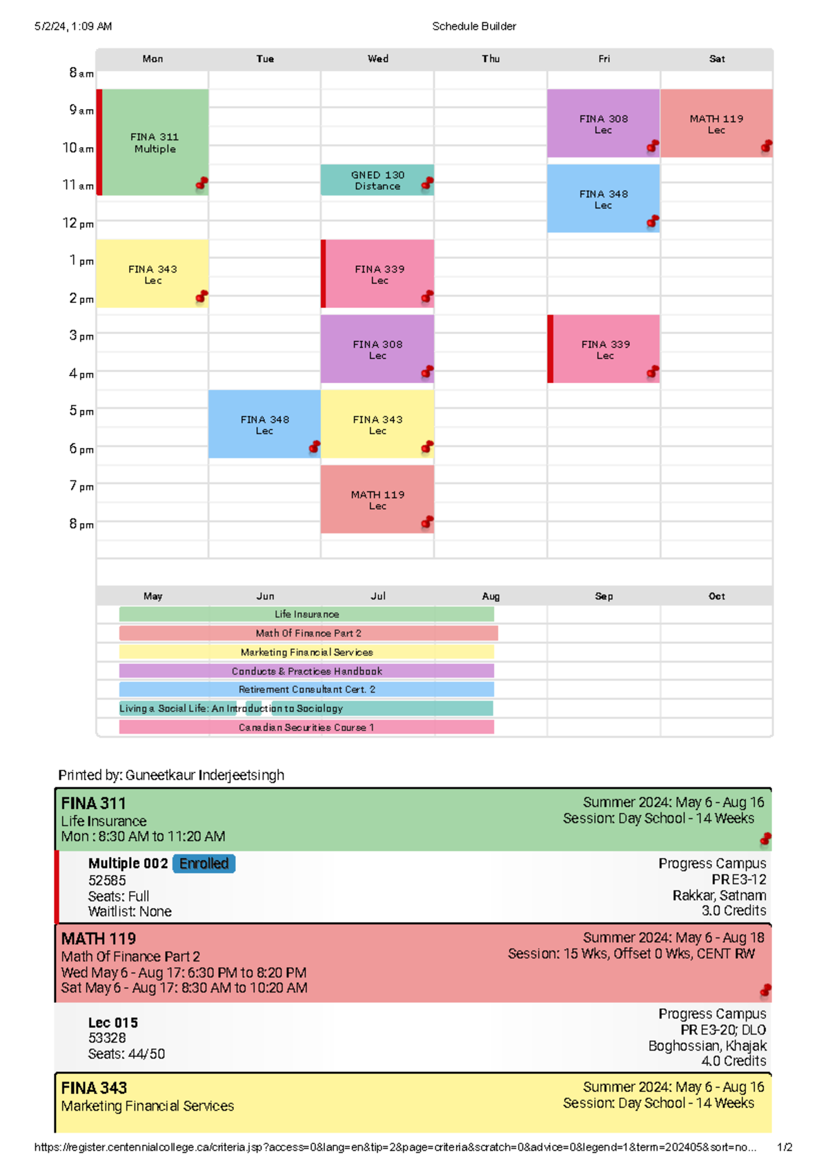 Schedule Builder - helpful - 5/2/24, 1:09 AM Schedule Builder - Studocu