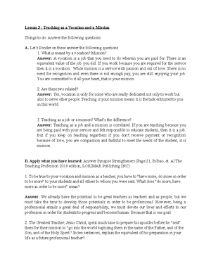 Questions for TTL - Module 1 Lesson 1 The ICT competency standards for ...