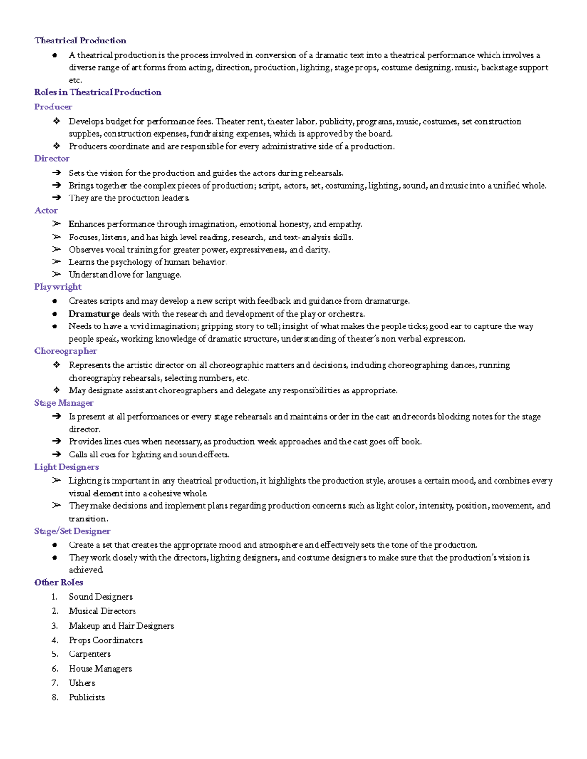 4th periodical Arts reviewer - Theatrical Production A theatrical ...