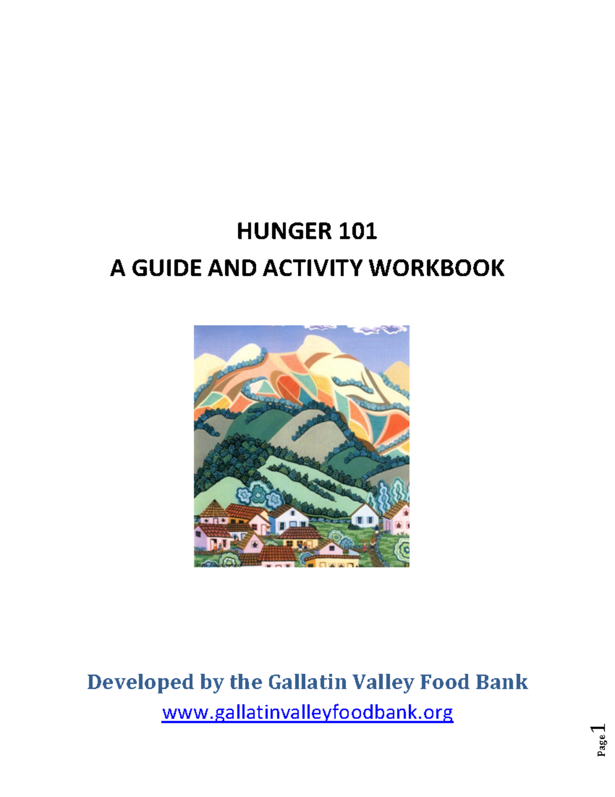 Hunger-101 GVFB - Story - 1 HUNGER 101 A GUIDE AND ACTIVITY WORKBOOK ...