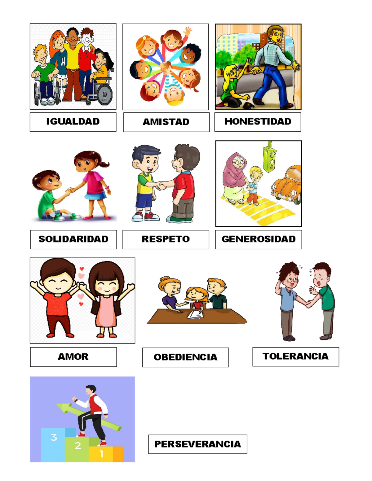 Valores - Matematica III - IGUALDAD AMISTAD HONESTIDAD SOLIDARIDAD ...