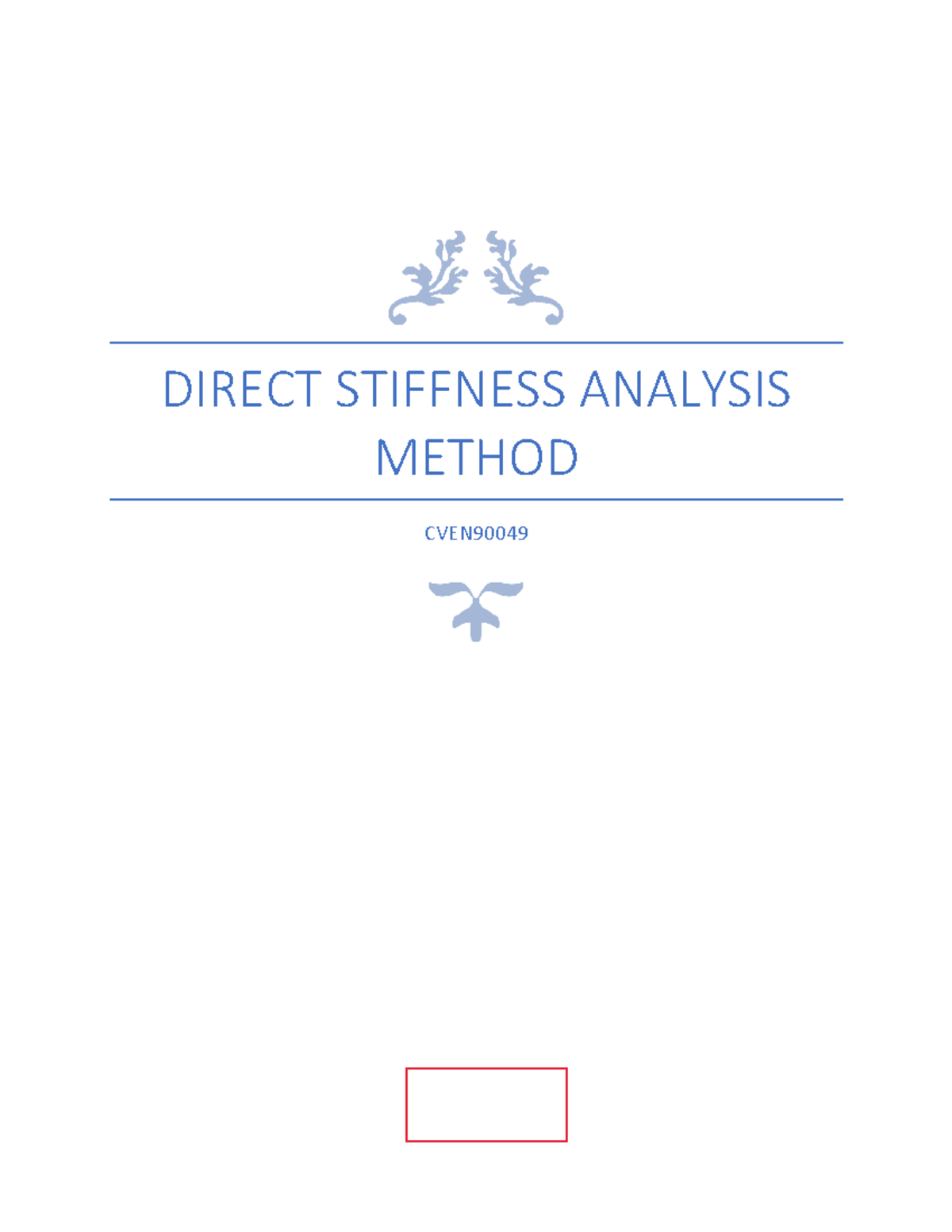 Std2-direct stiffness assignment - DIRECT STIFFNESS ANALYSIS METHOD ...