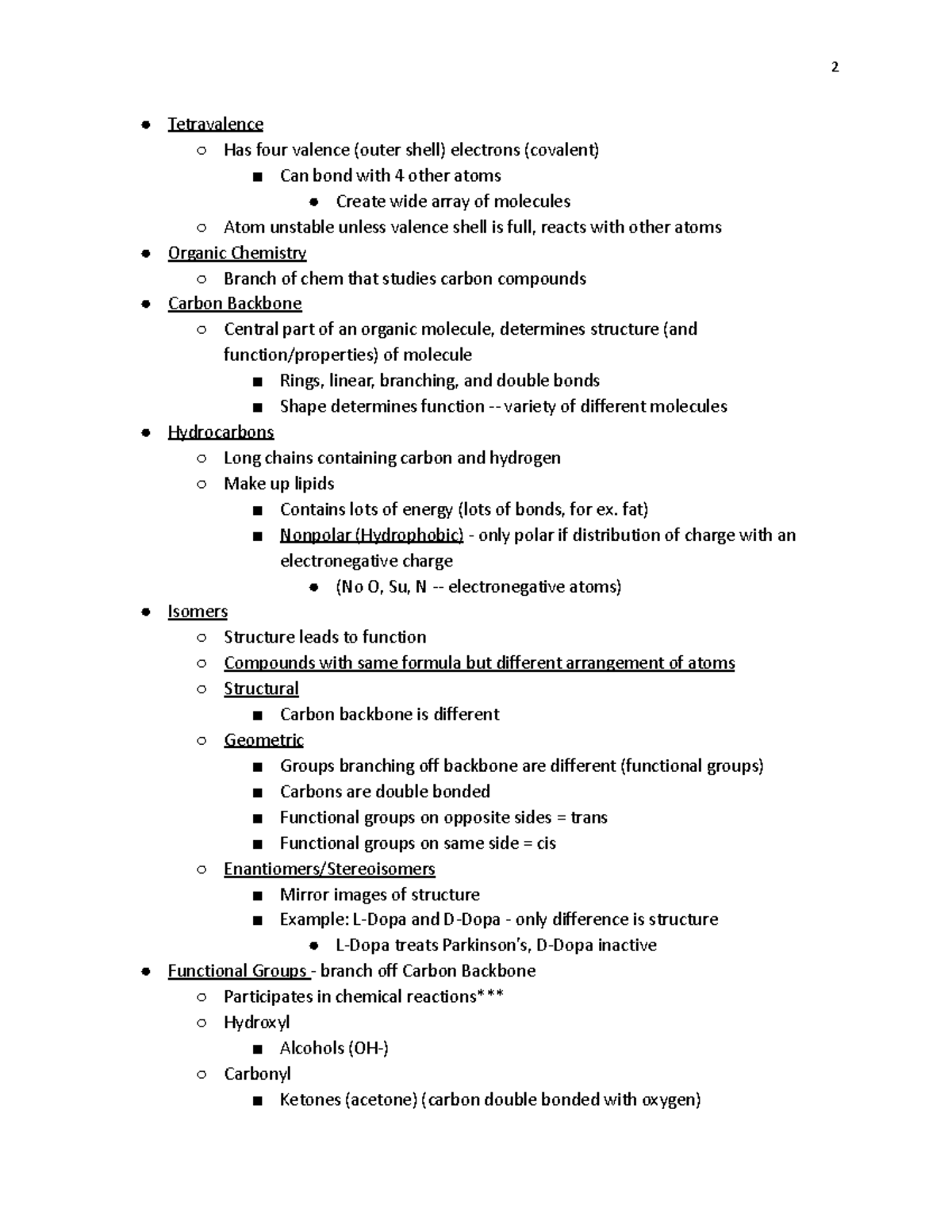 Carbon and Macromolecules - Tetravalence Has four valence (outer shell ...
