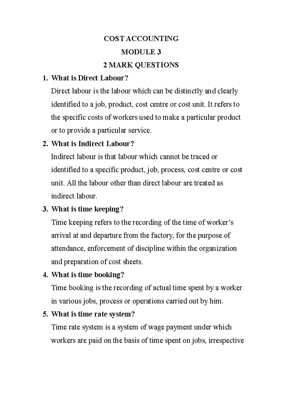 COST Accounting Module III COST ACCOUNTING MODULE 3 2 MARK QUESTIONS cost-accounting-module-iii-cost-accounting-module-3-2-mark-questions