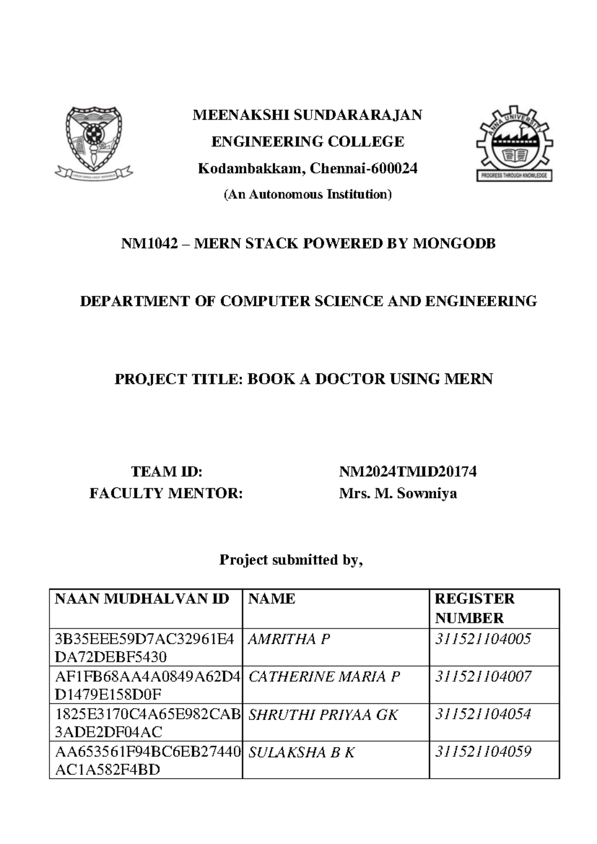NEW - ffffff - MEENAKSHI SUNDARARAJAN ENGINEERING COLLEGE Kodambakkam, Chennai- 600024 (An - Studocu