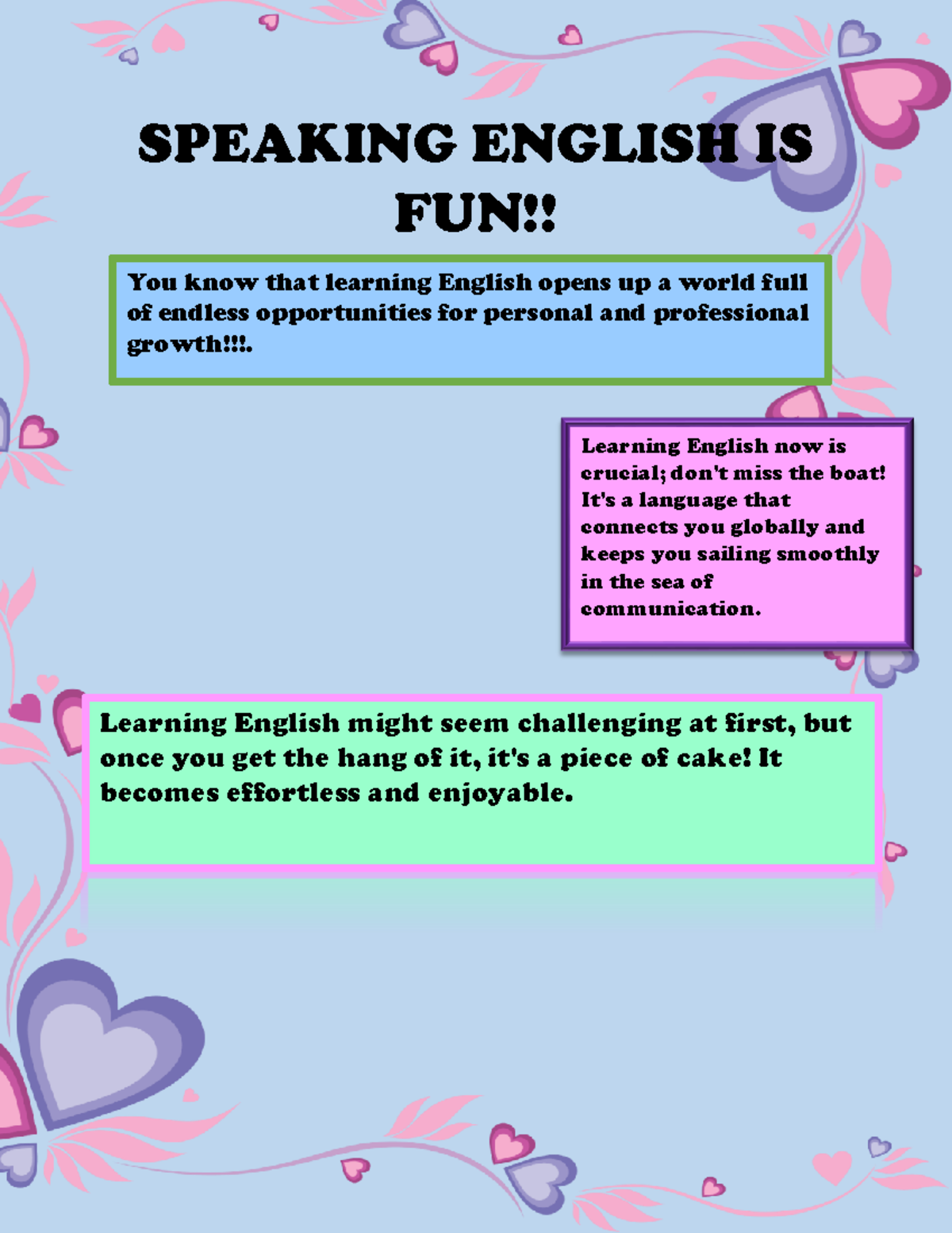 Speaking English IS FUN - SPEAKING ENGLISH IS FUN!! You know that ...